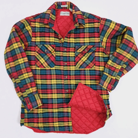 St. John's Bay | Shirts | St Johns Bay Vintage Red Blue Yellow Plaid ...